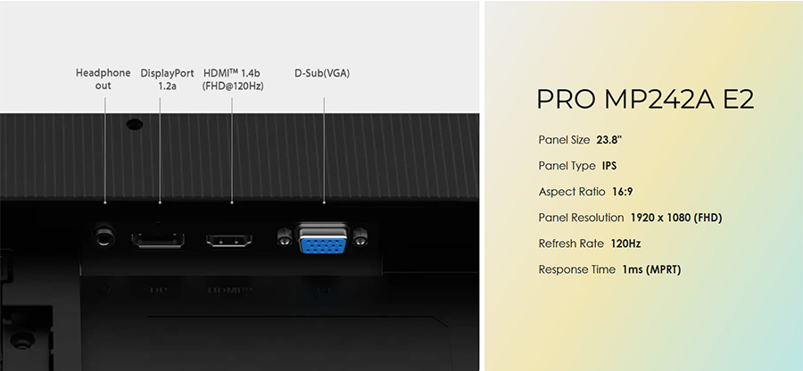 MSI 23.8 PRO MP242A E2 1920x1080 (FHD) | Evkur