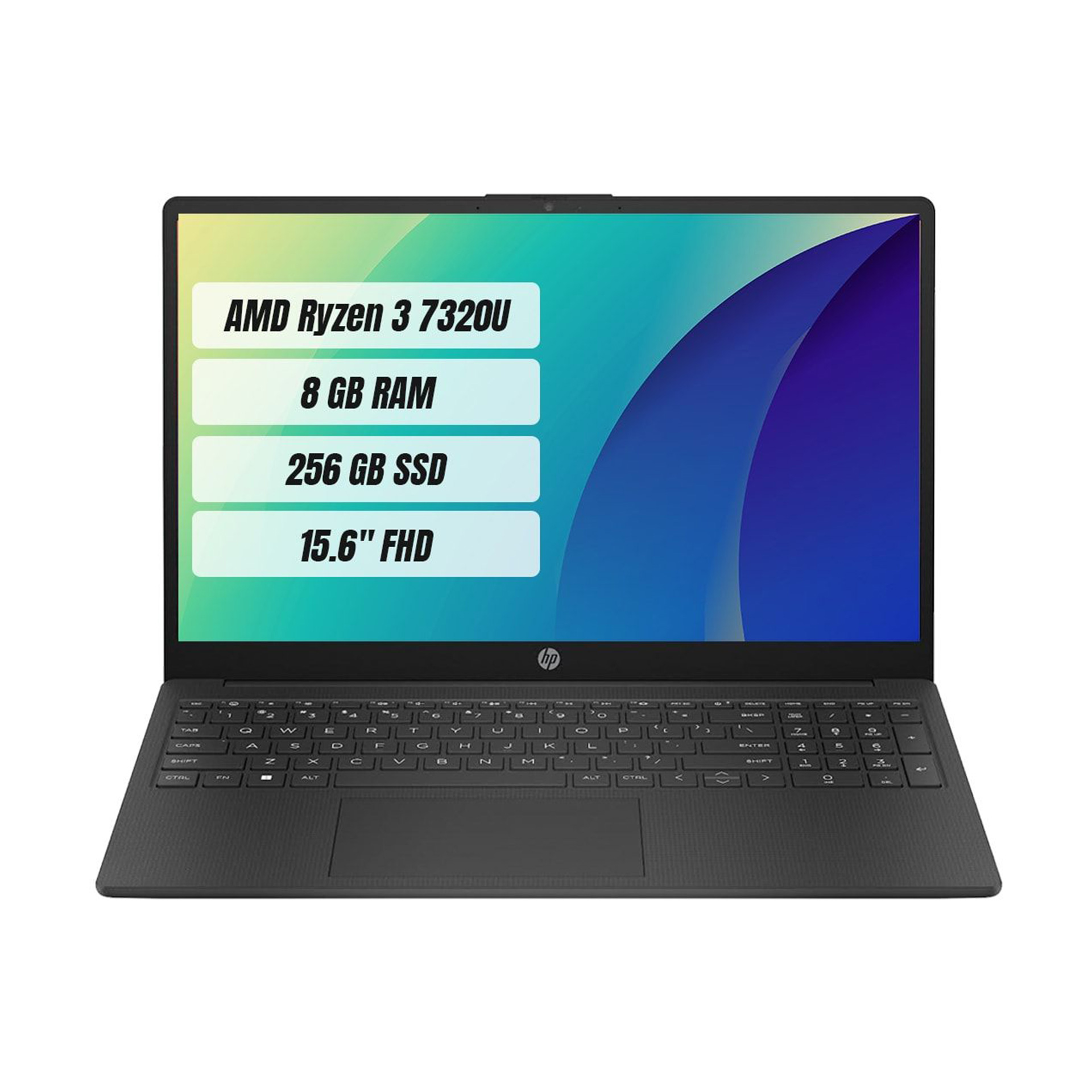HP AMD Ryzen 3 7320U 8GB RAM 256GB SSD 15.6" FreeDos