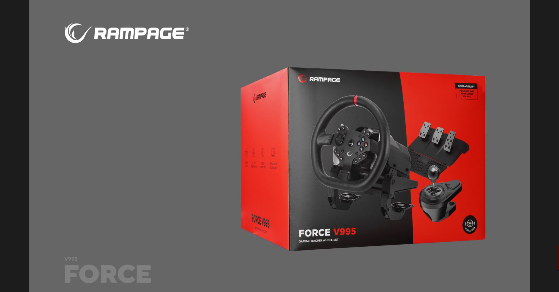 Rampage V995 Ps4 Pc Xbox 3 Pedallı Gaming Direksiyon