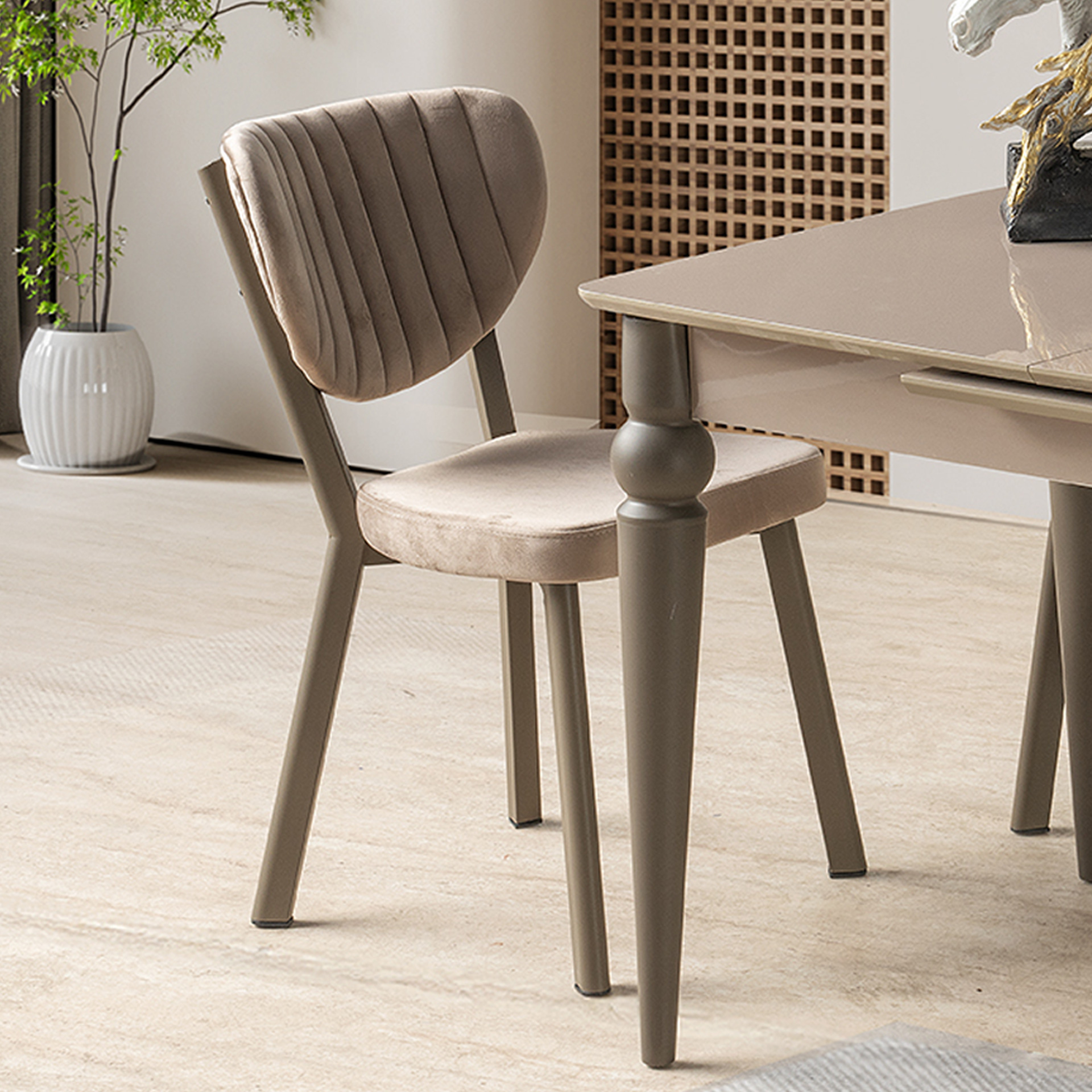 Venüs Masa Takımı 80x120 cm Cappuccino-Vizon - Evkur