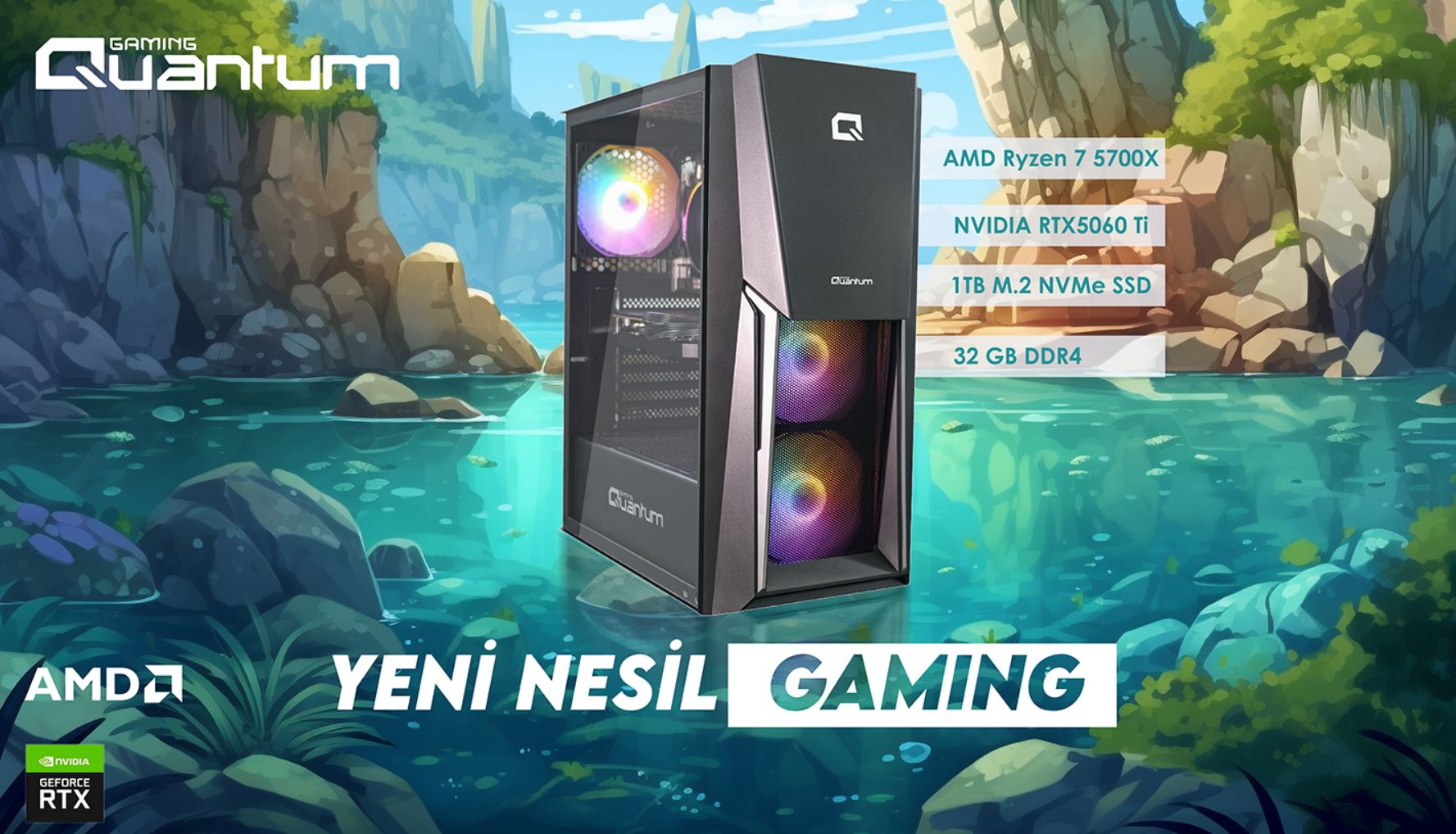 Techno PC AMD Ryzen 7 5700X 3.4 GHZ 32GB RAM