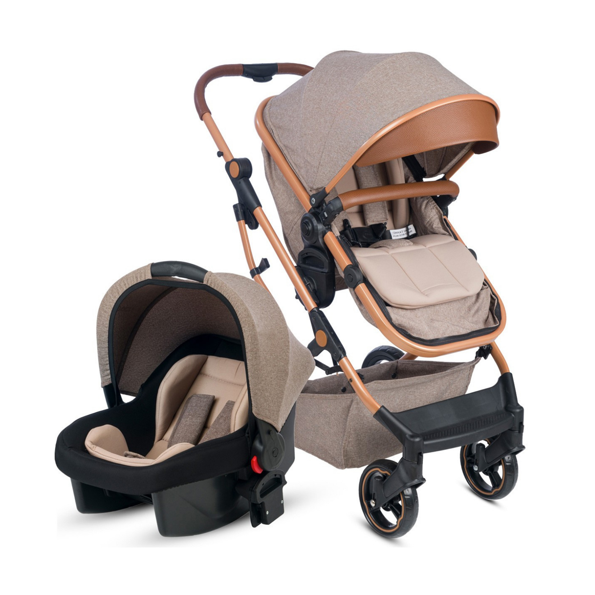 Enti Baby İnsigna Travel Bebek Arabası Gold - Kahve |Evkur