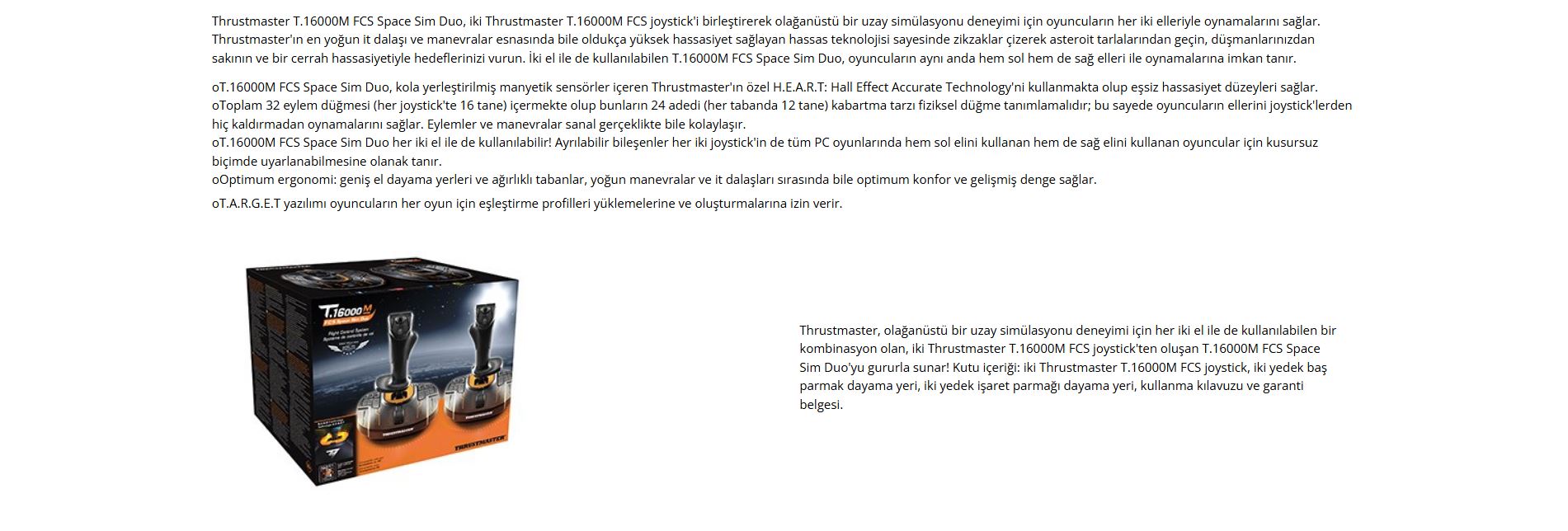 Thrustmaster T 16000M Space Sim Duo Stick - Hotas | Evkur