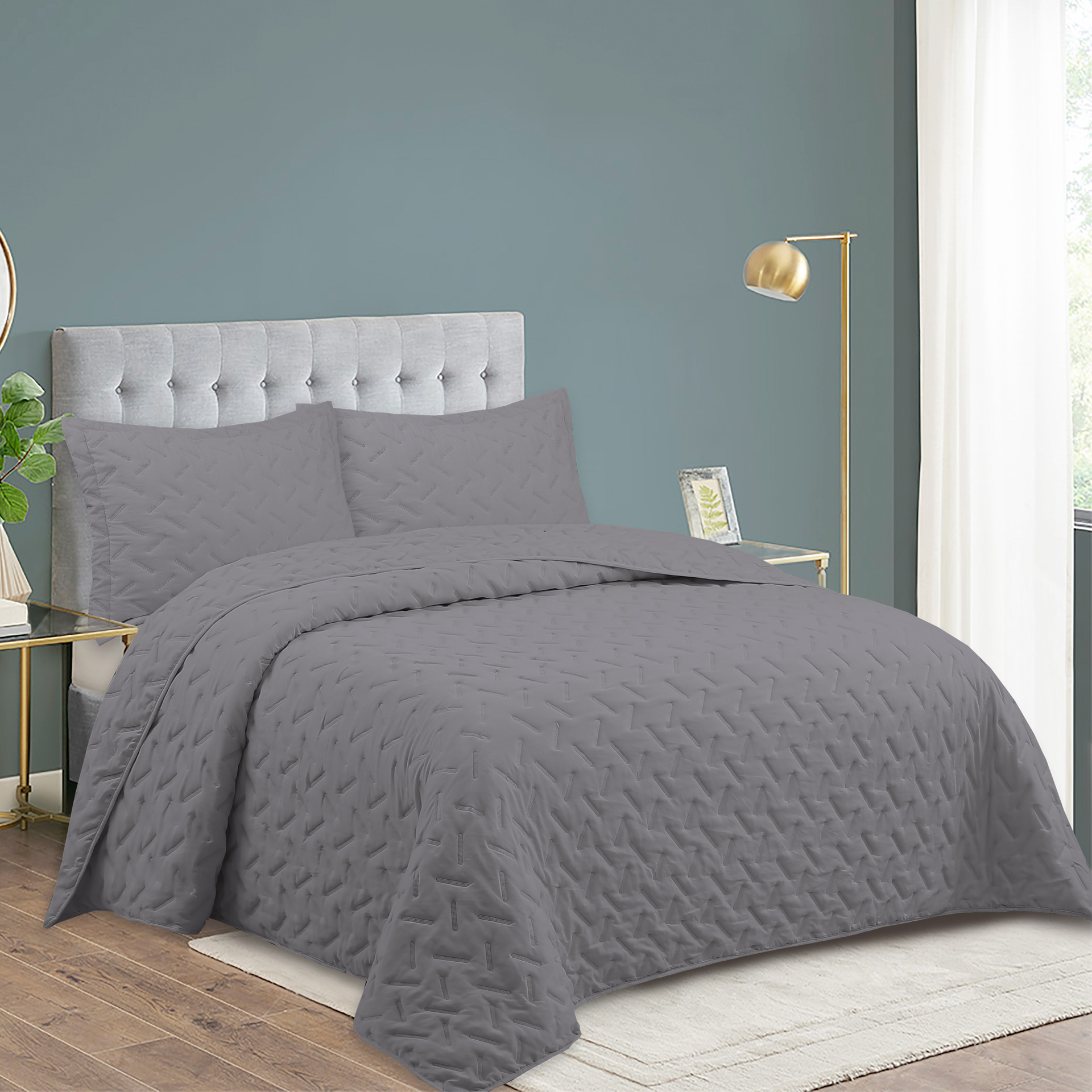 Dainty Home Milena Çift Kişilik Yatak Örtüsü Antrasit| Evkur