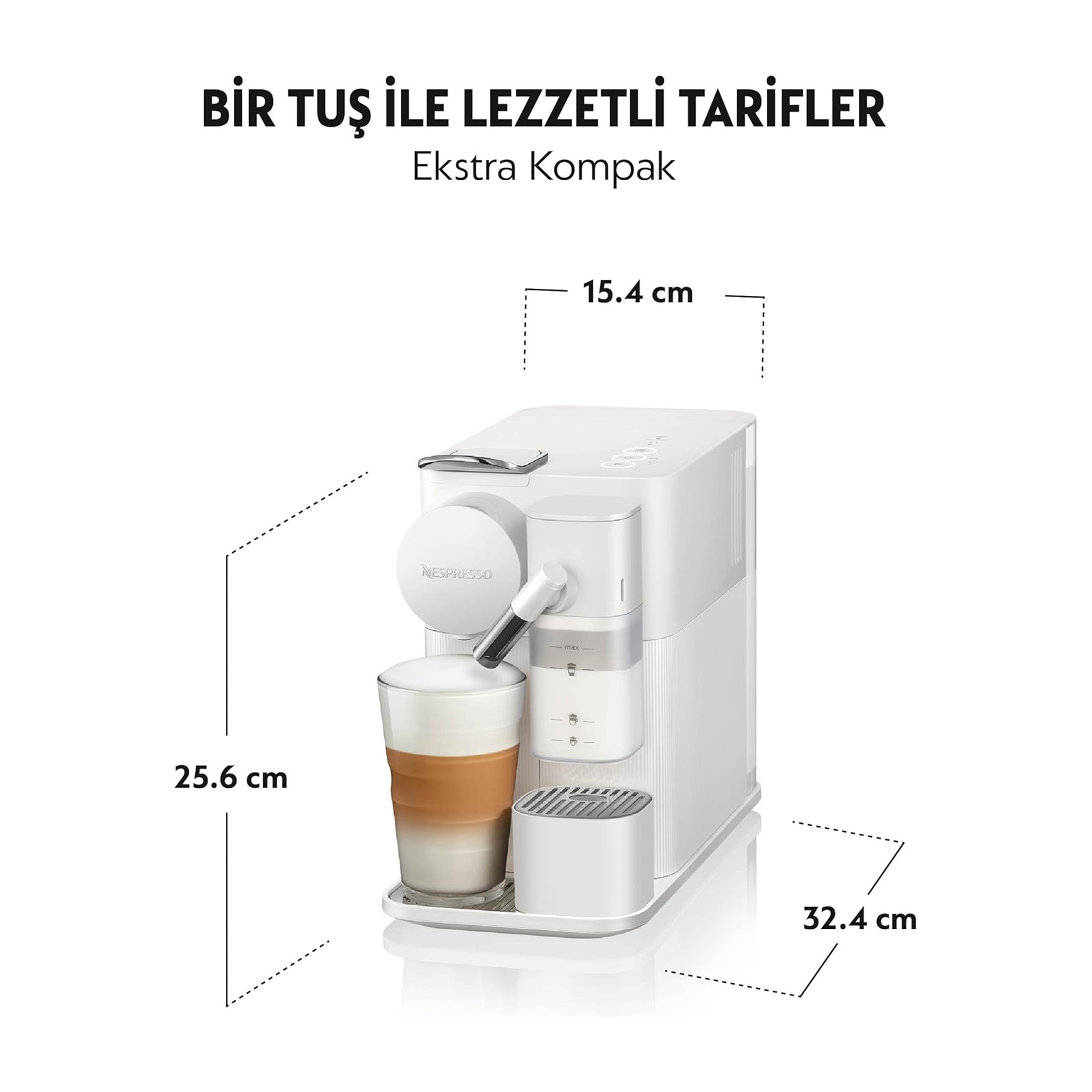 Nespresso F121 Latissima One Süt Çözümlü Kahve Makinesi Beyaz | EVKUR