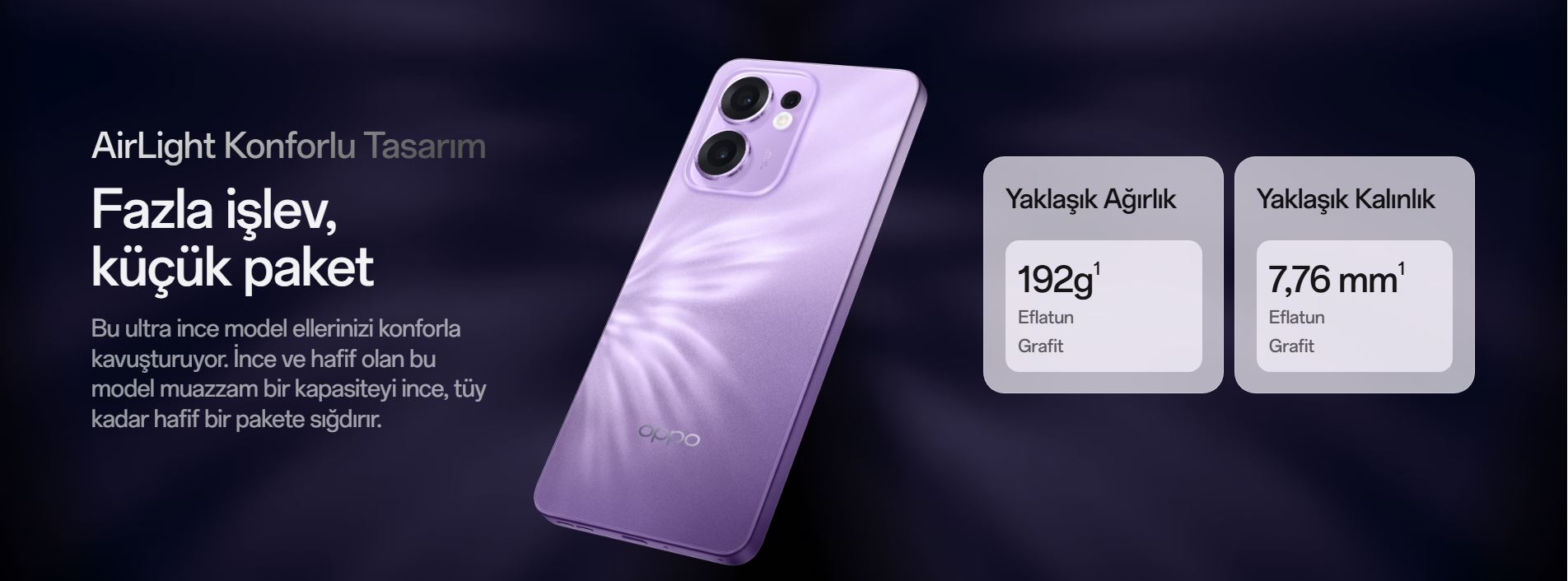 Oppo Reno 13F 12/256GB 5G Akıllı Telefon Mor