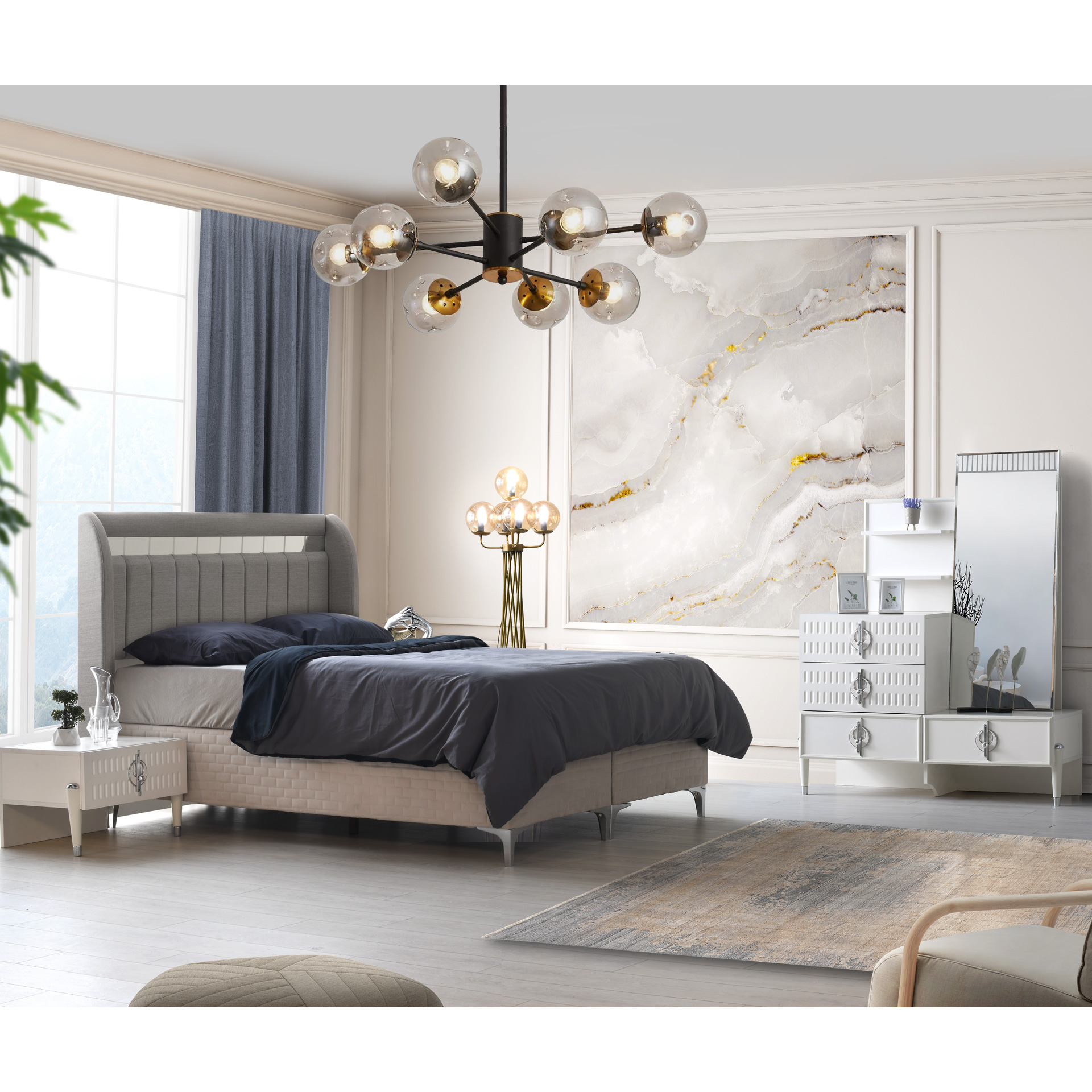 Napoli Yatak Odası Takımı | Baza & Yatak Hediyeli | Evkur