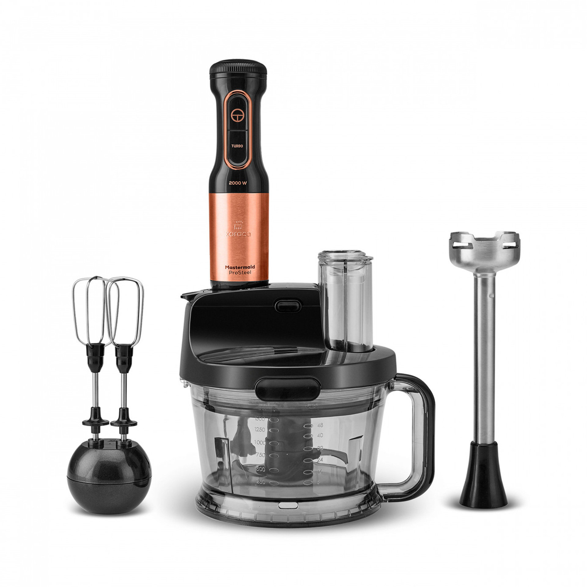 Karaca Mastermaid Mutfak Robotu 2000 W Black Copper | EVKUR
