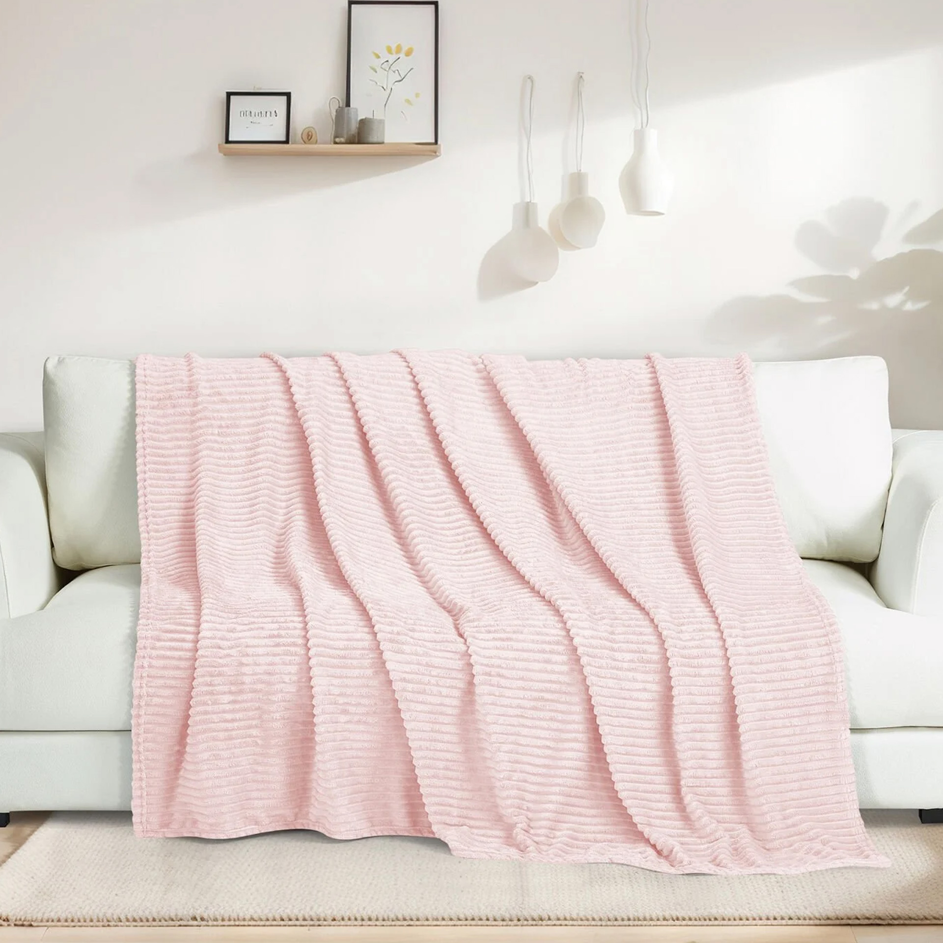 Dainty Home Serra 180x220 Çok Amaçlı Battaniye Pudra