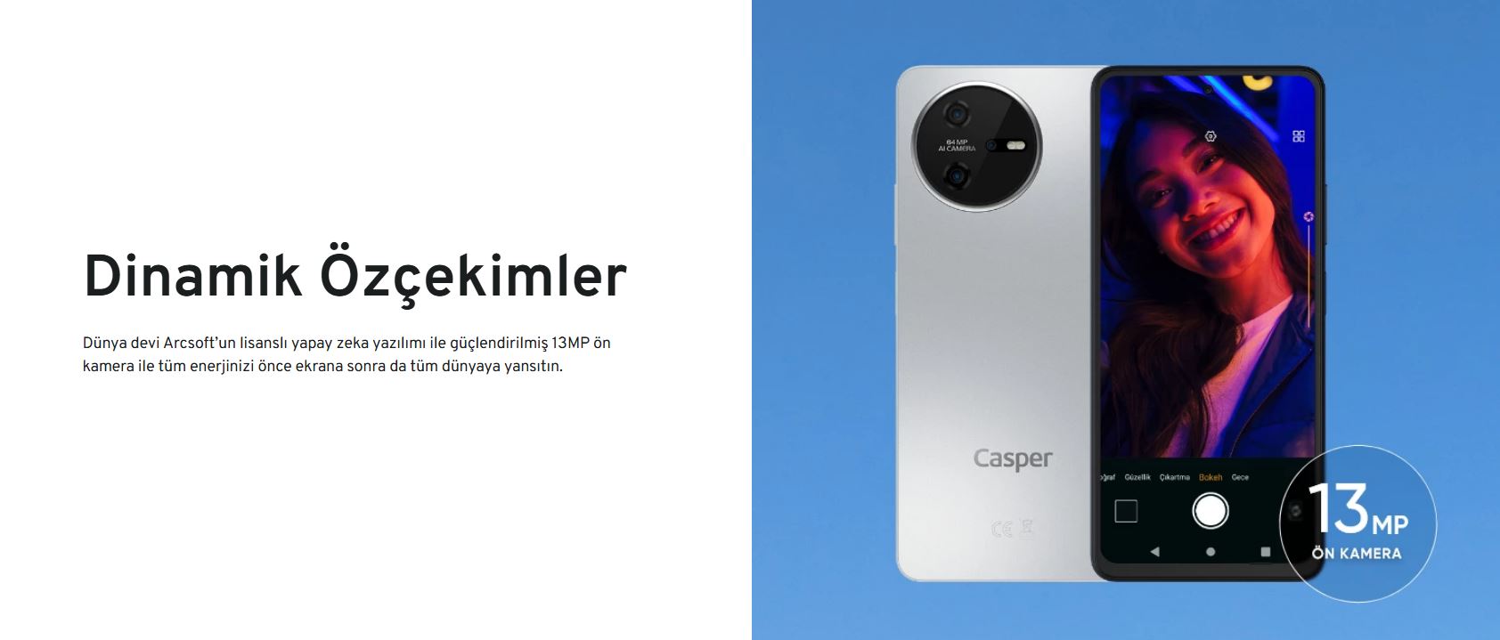 Casper Via A40 8+8/256GB Gri Akıllı Telefon