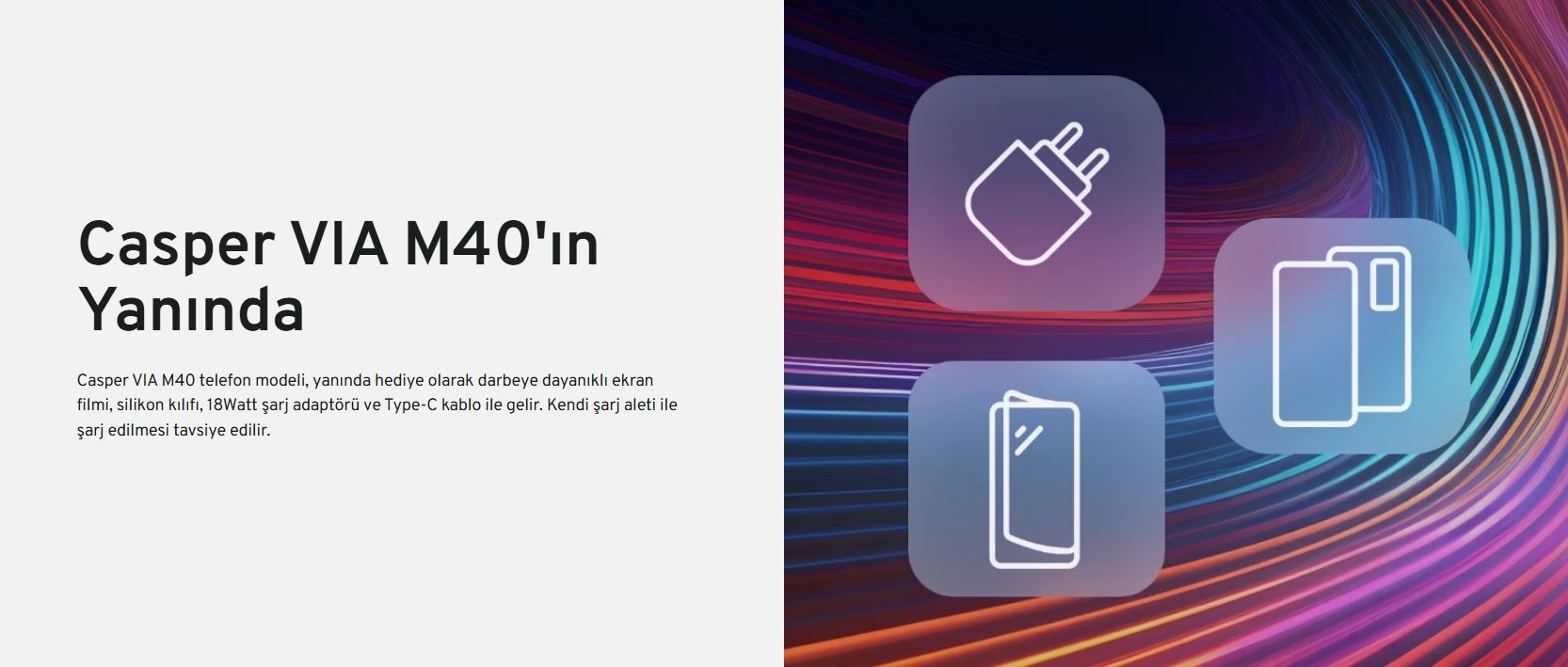 Casper Via M40 6+6/128GB Akıllı Telefon Siyah