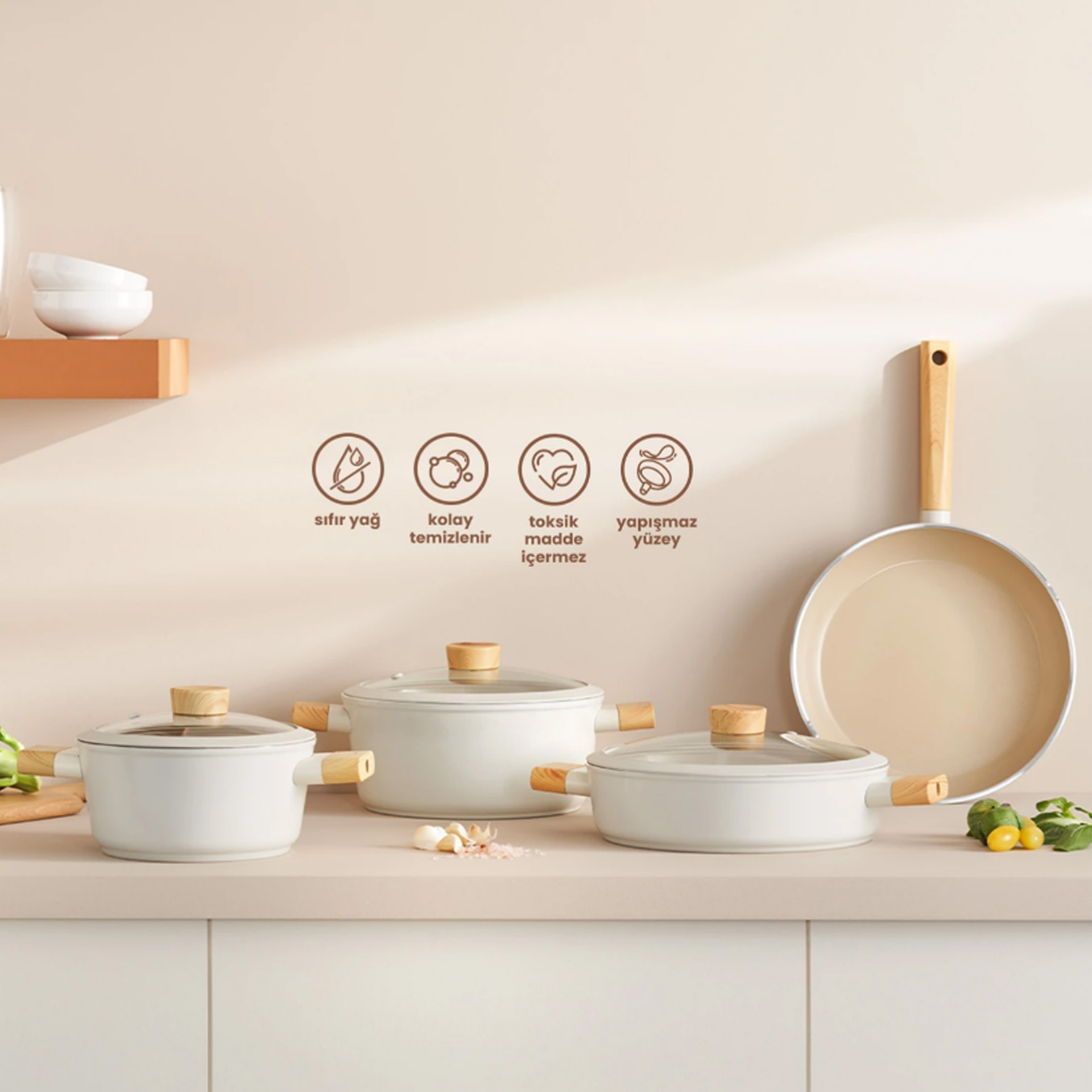 Emsan Swiss Crystal 7 Parça Tencere Seti | Evkur