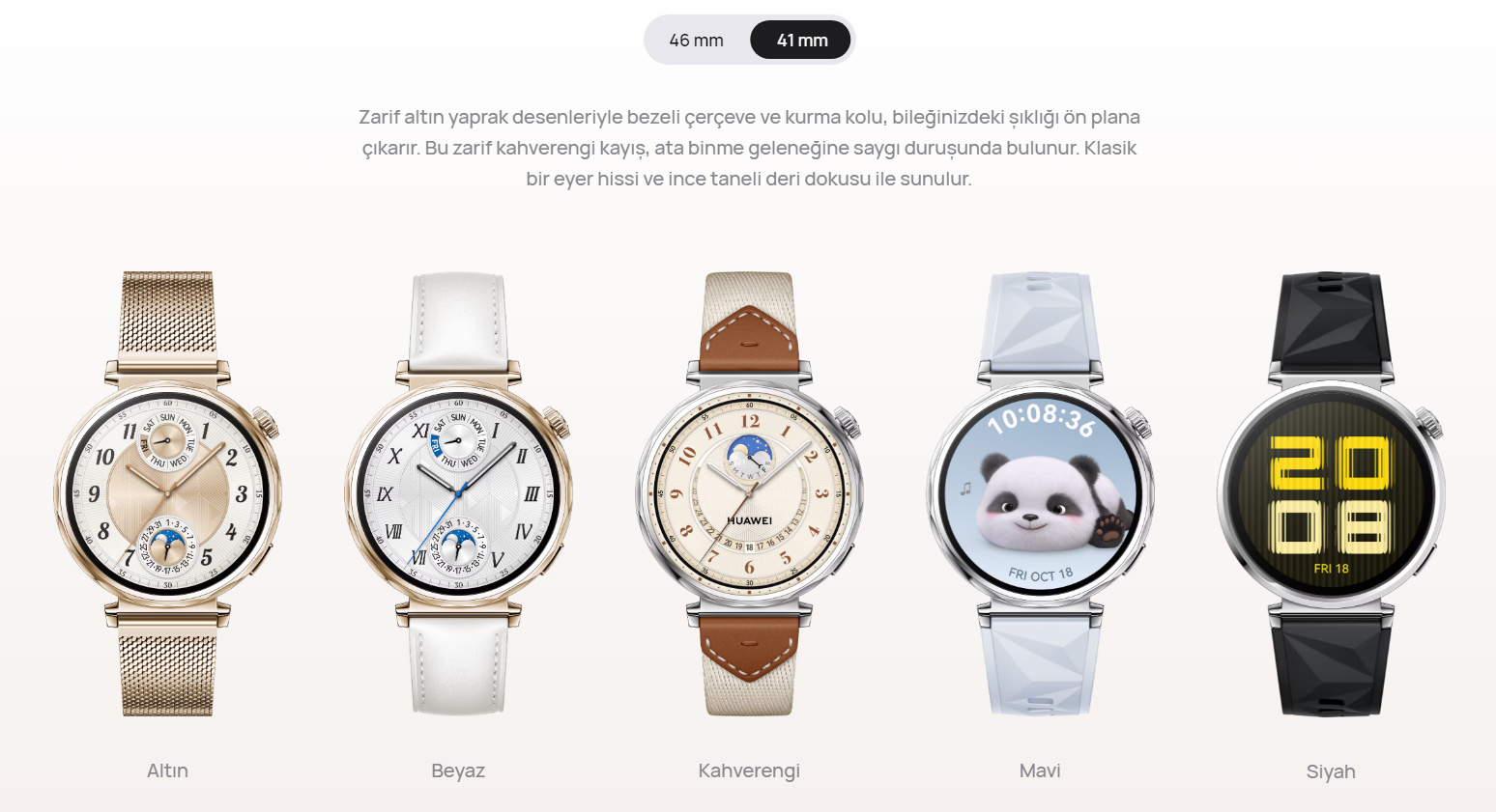 Huawei Watch GT5 41mm Altın Kordon Akıllı Saat | Evkur