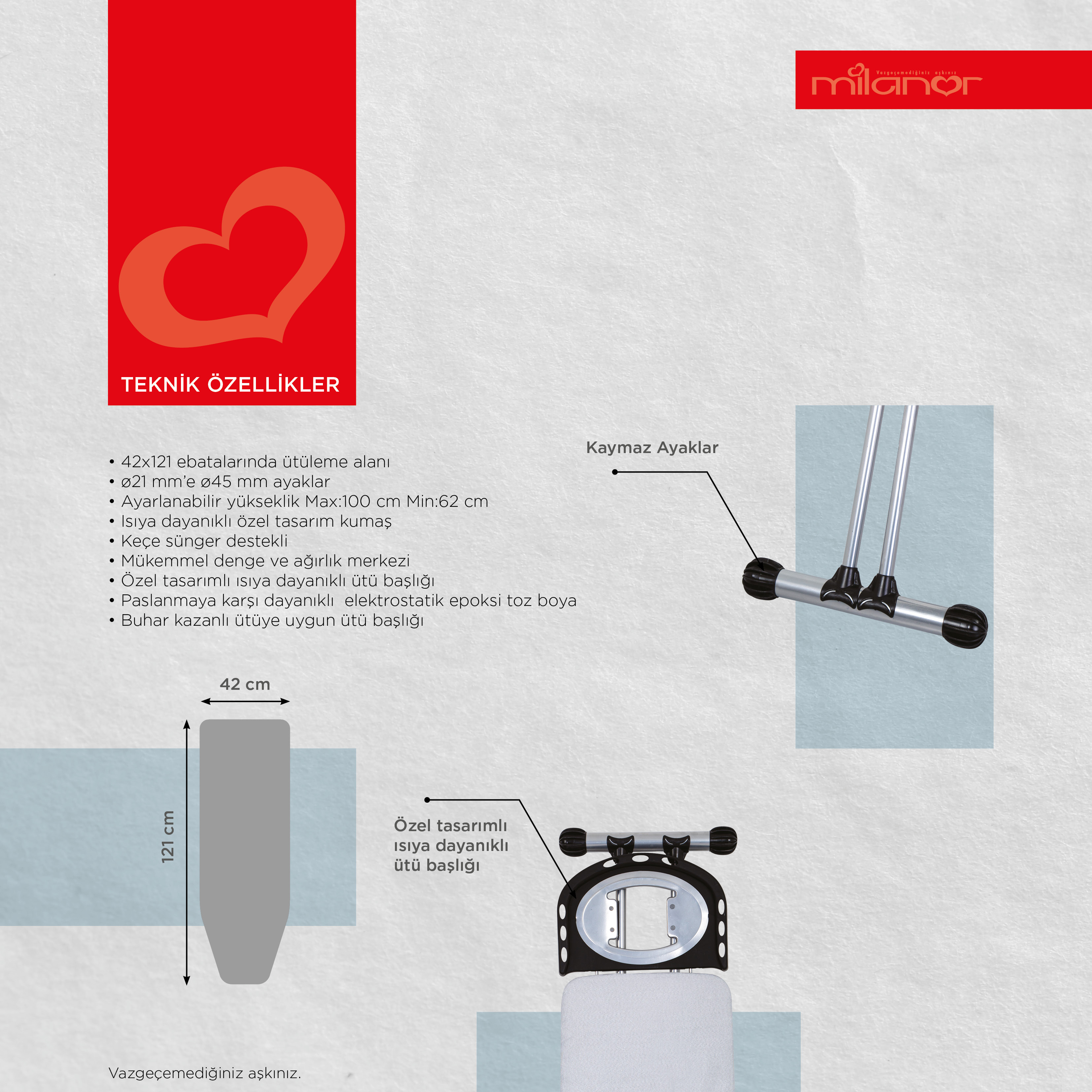 Milanor Silver Ütü Masası | Evkur