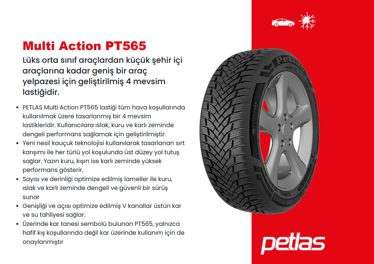 Petlas 185/65 R15 Multi Action PT565 92H Dört Mevsim Lastik