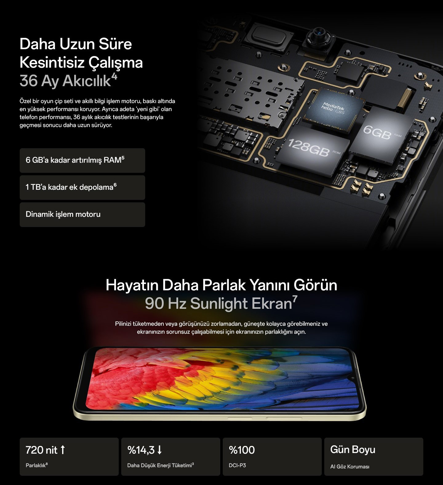 Oppo A38 6/128GB Akıllı Telefon Parlak Siyah