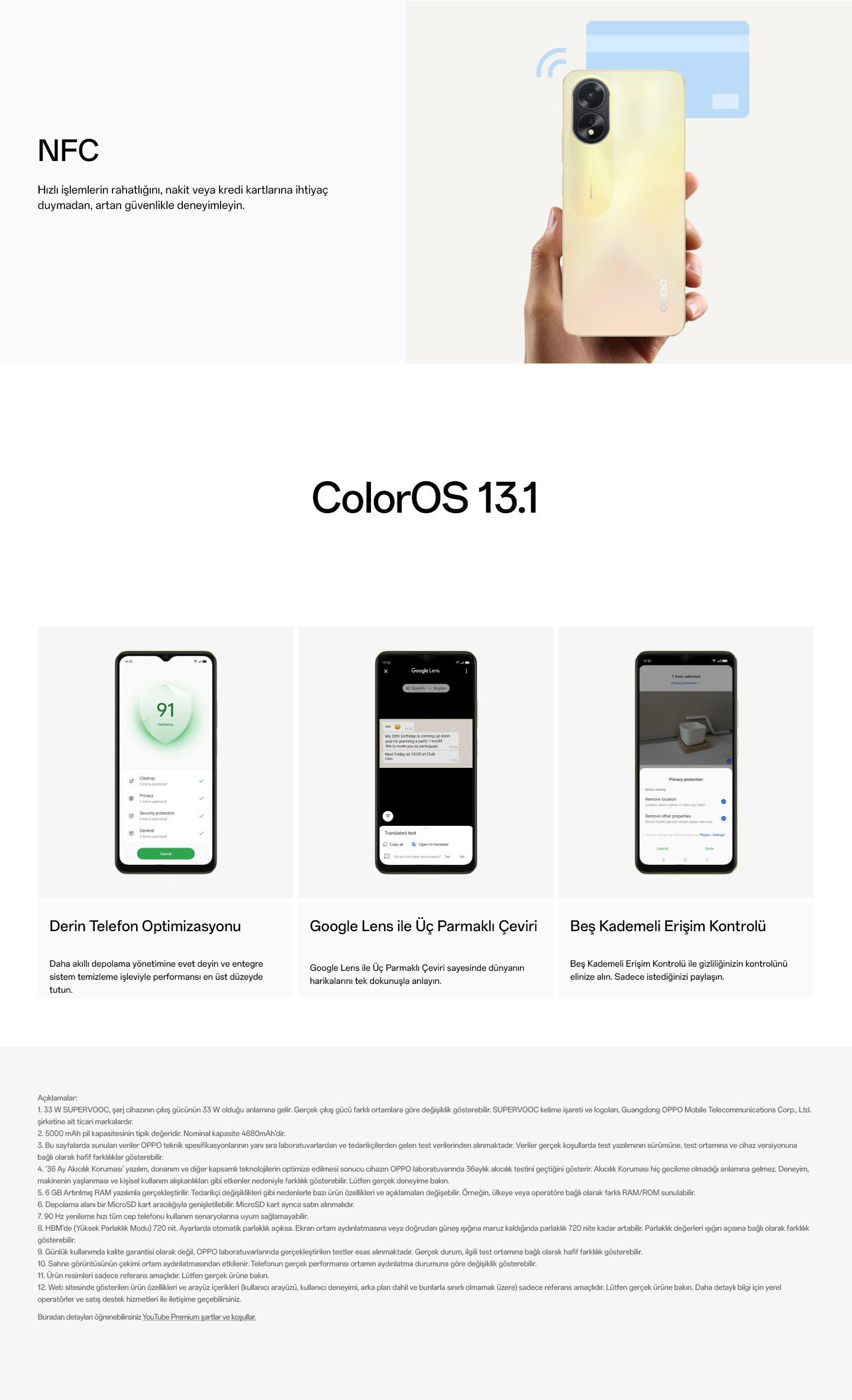 Oppo A38 6/128GB Akıllı Telefon Parlak Siyah