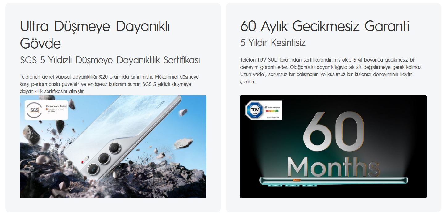 Tecno Mobile Camon 40 CM5 8/256GB Telefon Beyaz | Evkur