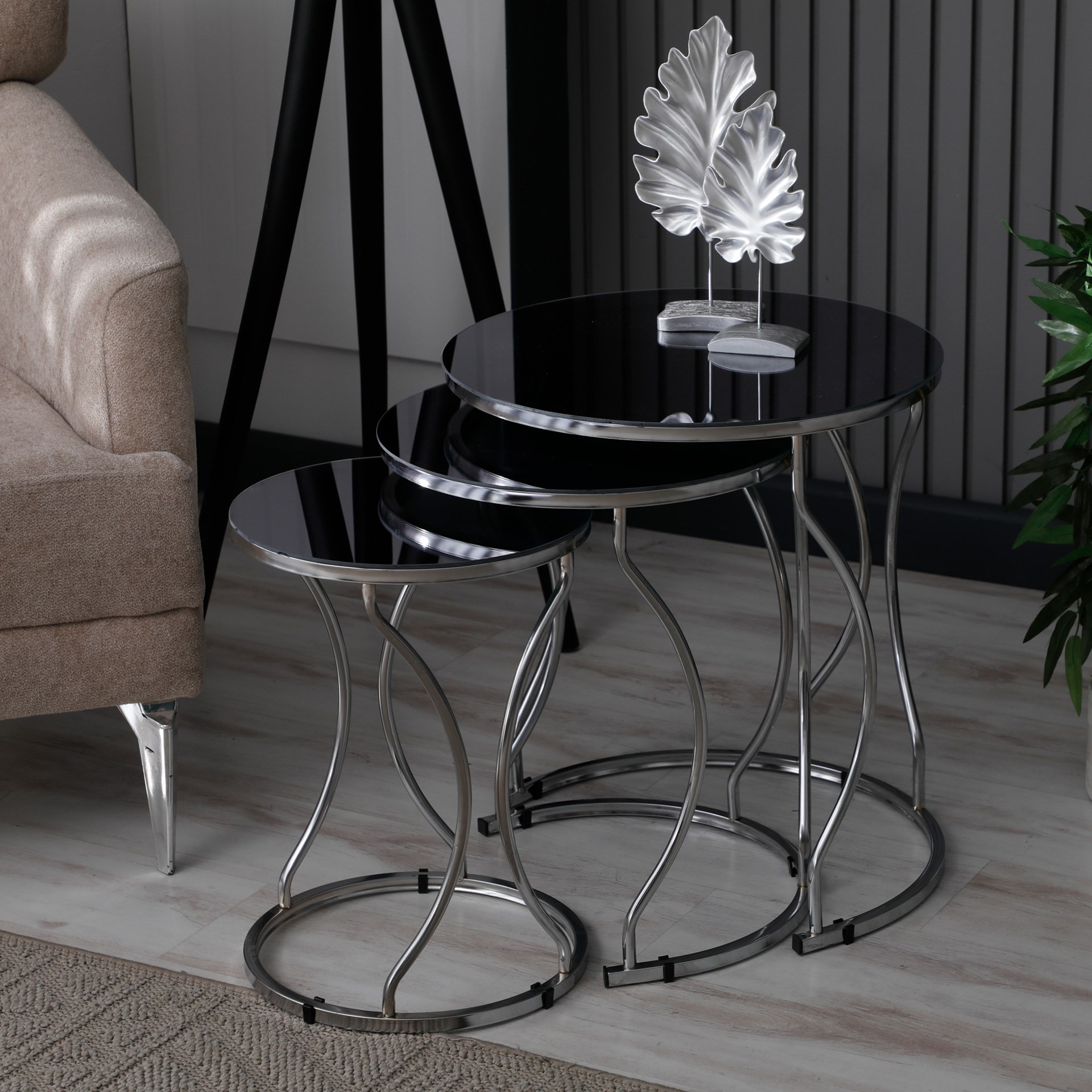 Rüya Sepha Gümüş Metal Cam Füme Ayna