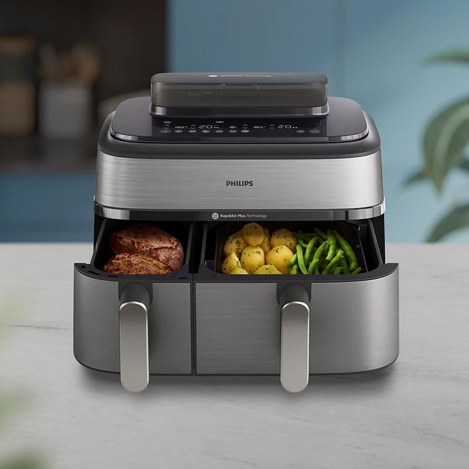 Philips NA555/00 5000 Serisi Çift Hazneli Airfryer (Teşhir Ürünü)