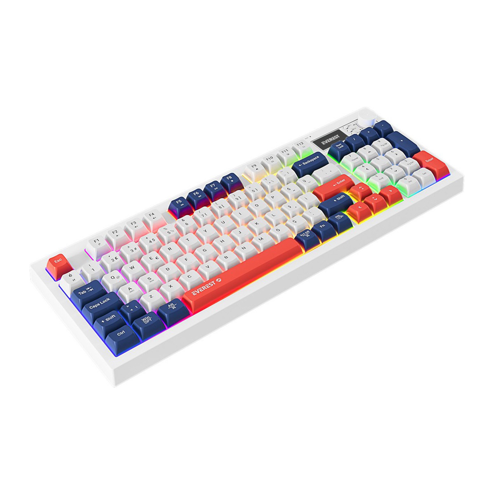 Everest KB-85 Silentpro Beyaz/Mavi/Kırmızı Rgb Wifi | Evkur