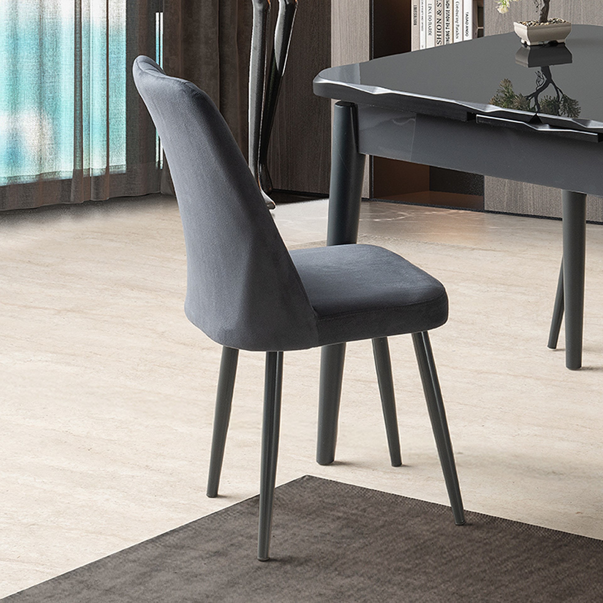 Kelebek Masa Takımı 80x130 cm Antrasit Modeli | Evkur