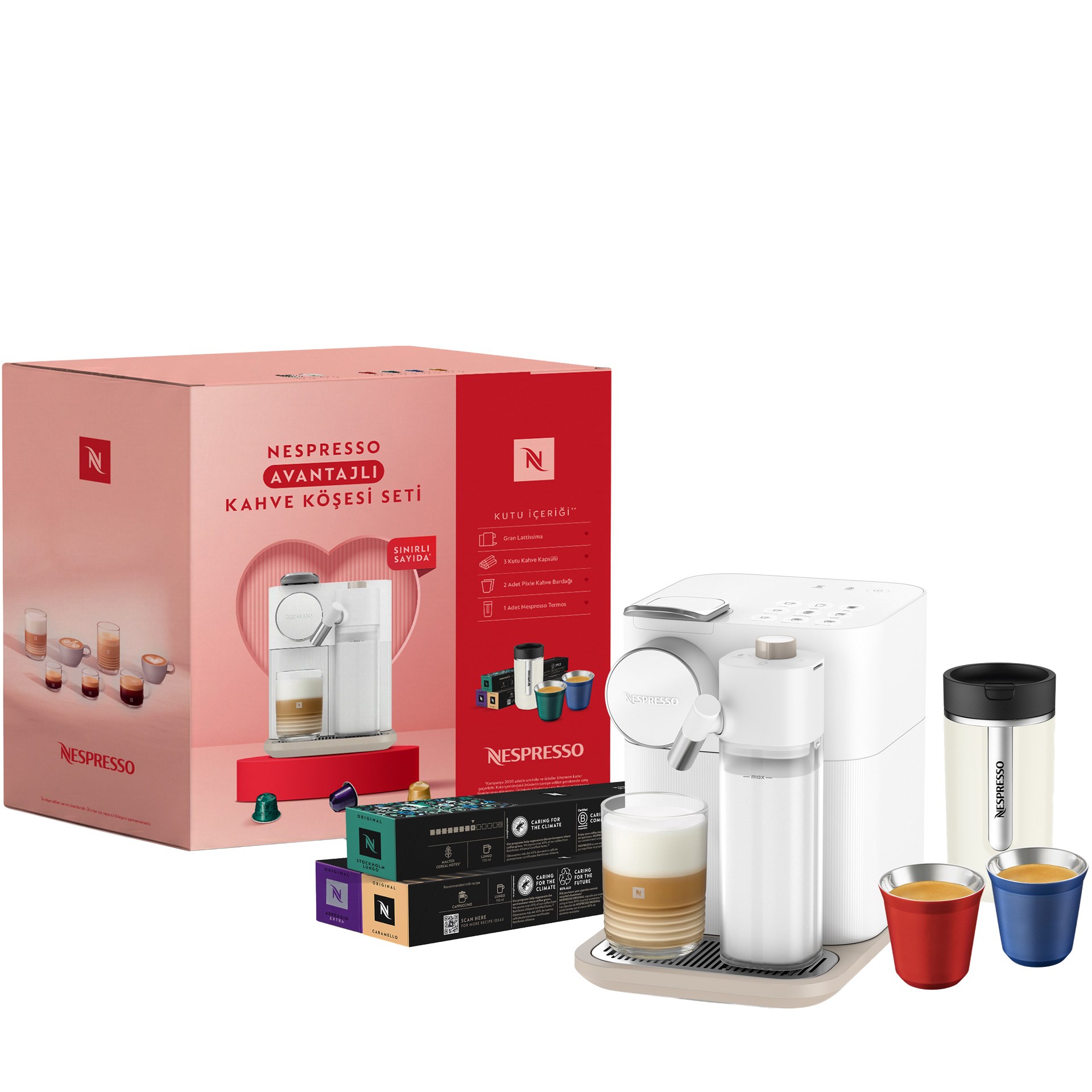 Nespresso F541 White Gran Lattissima Kahve Seti | Evkur