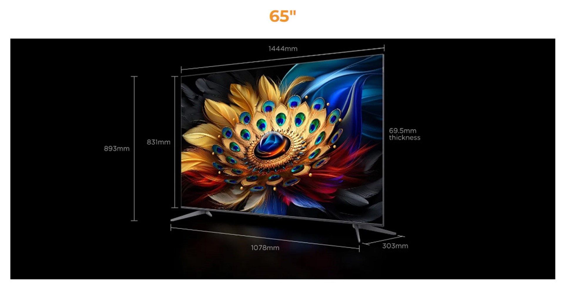 TCL 65C655 164 cm 4K Ultra HD QLED Google Tv | Evkur