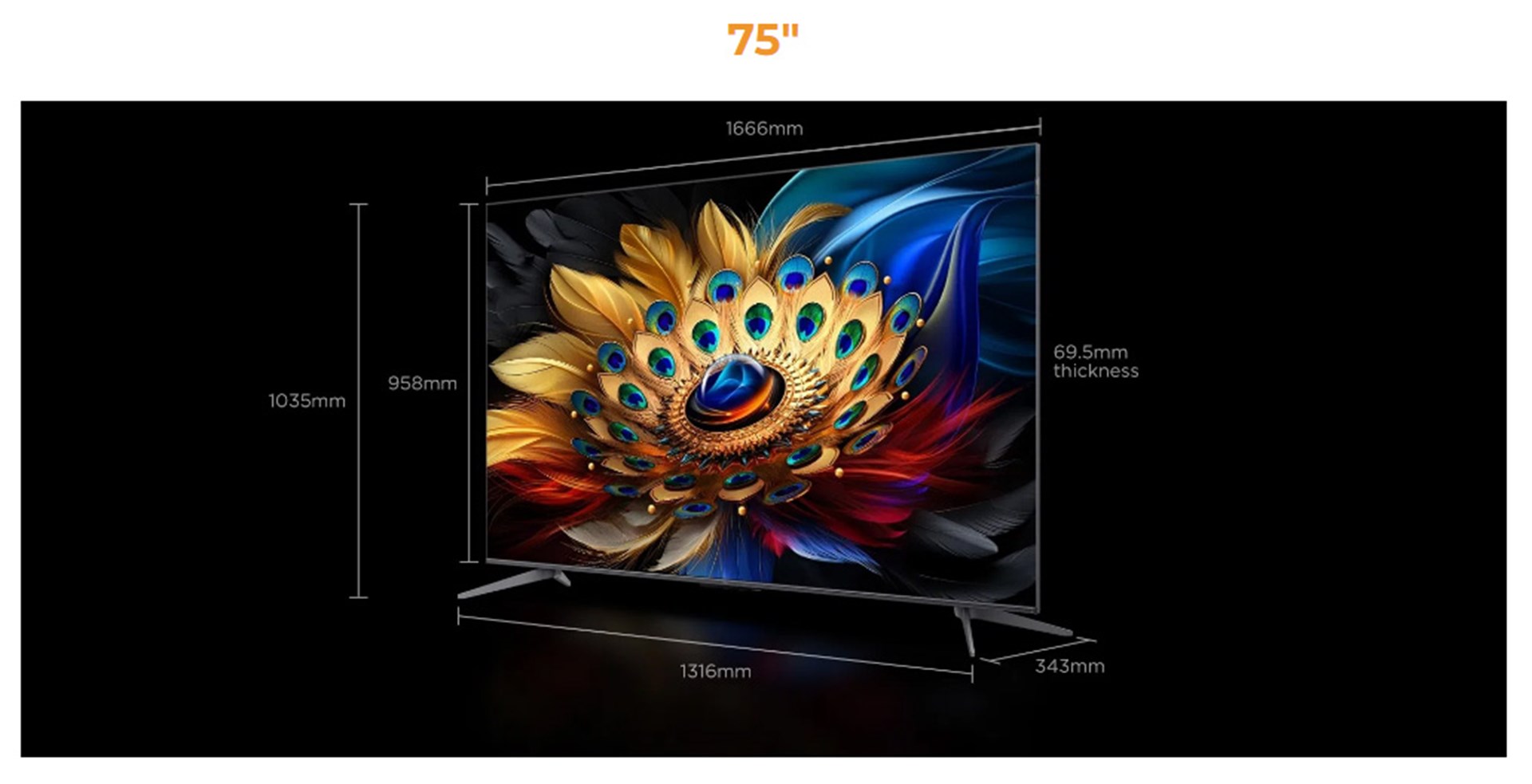 TCL 75C655 189 cm 4K Ultra HD QLED Google Tv | Evkur