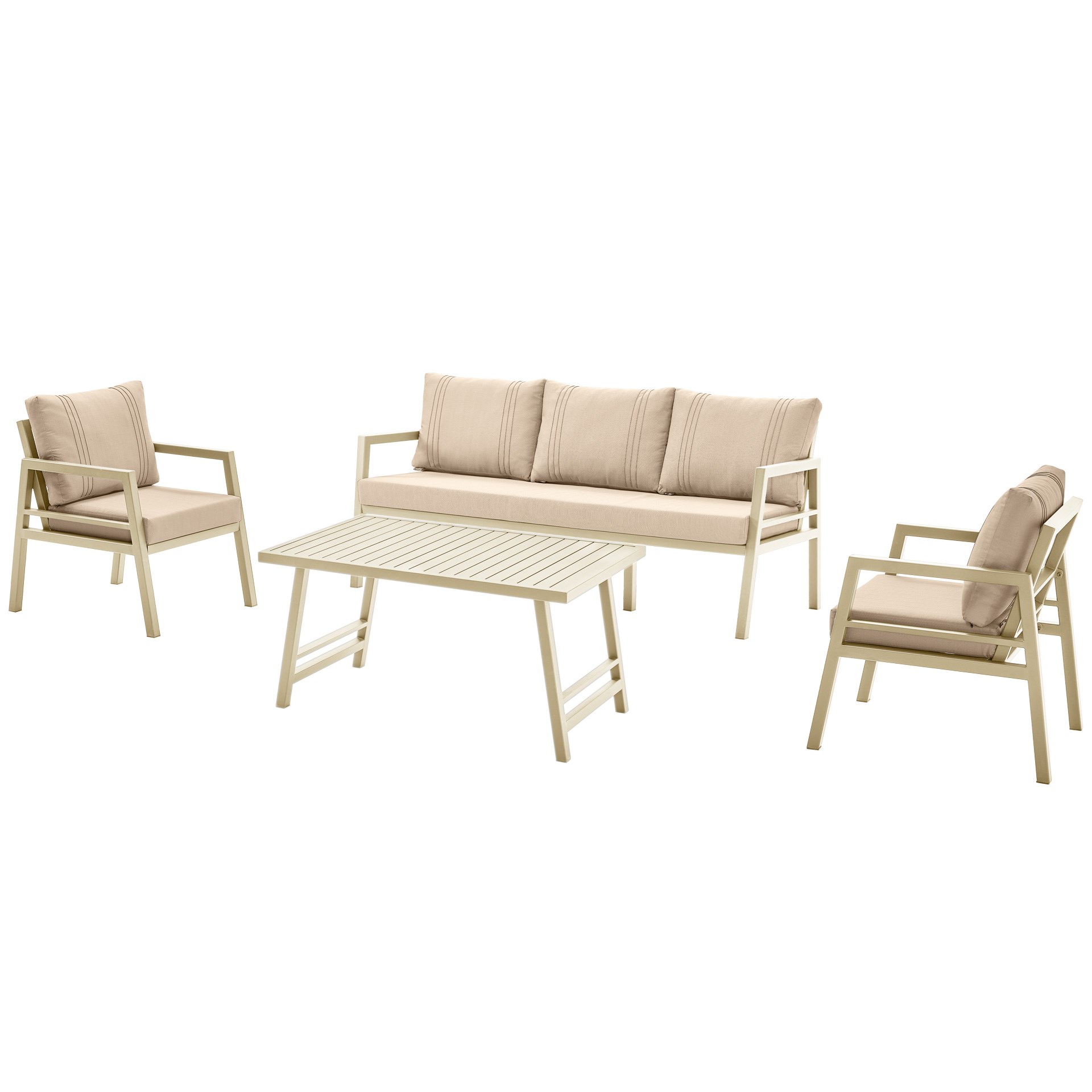 Alanya Set Krem-Cappuccino (3+1+1+Masa)