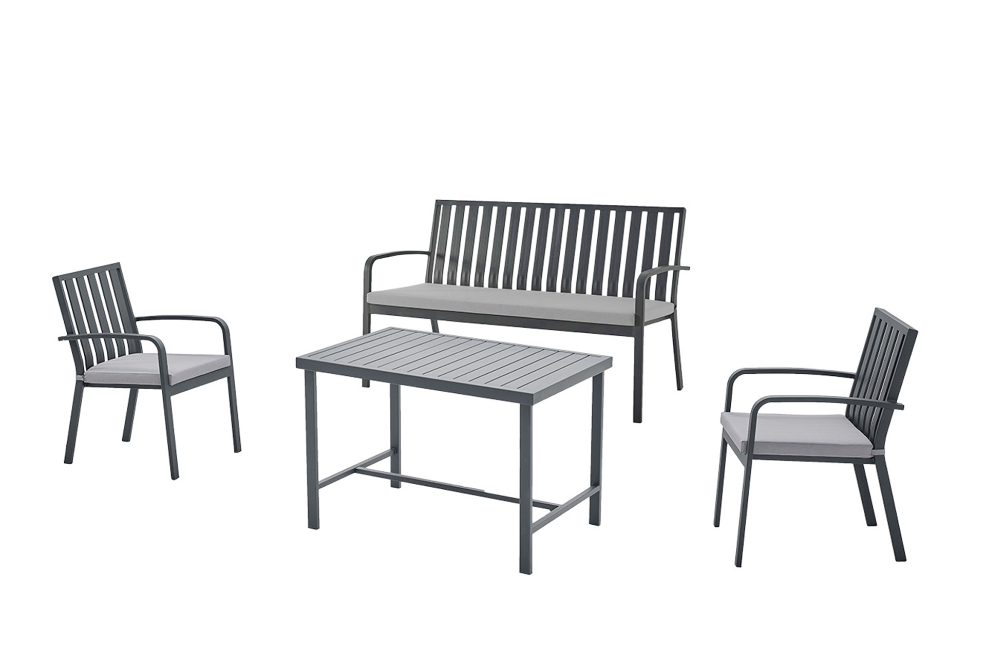 Bodrum Set Gri-Antrasit (3+1+1+Masa)