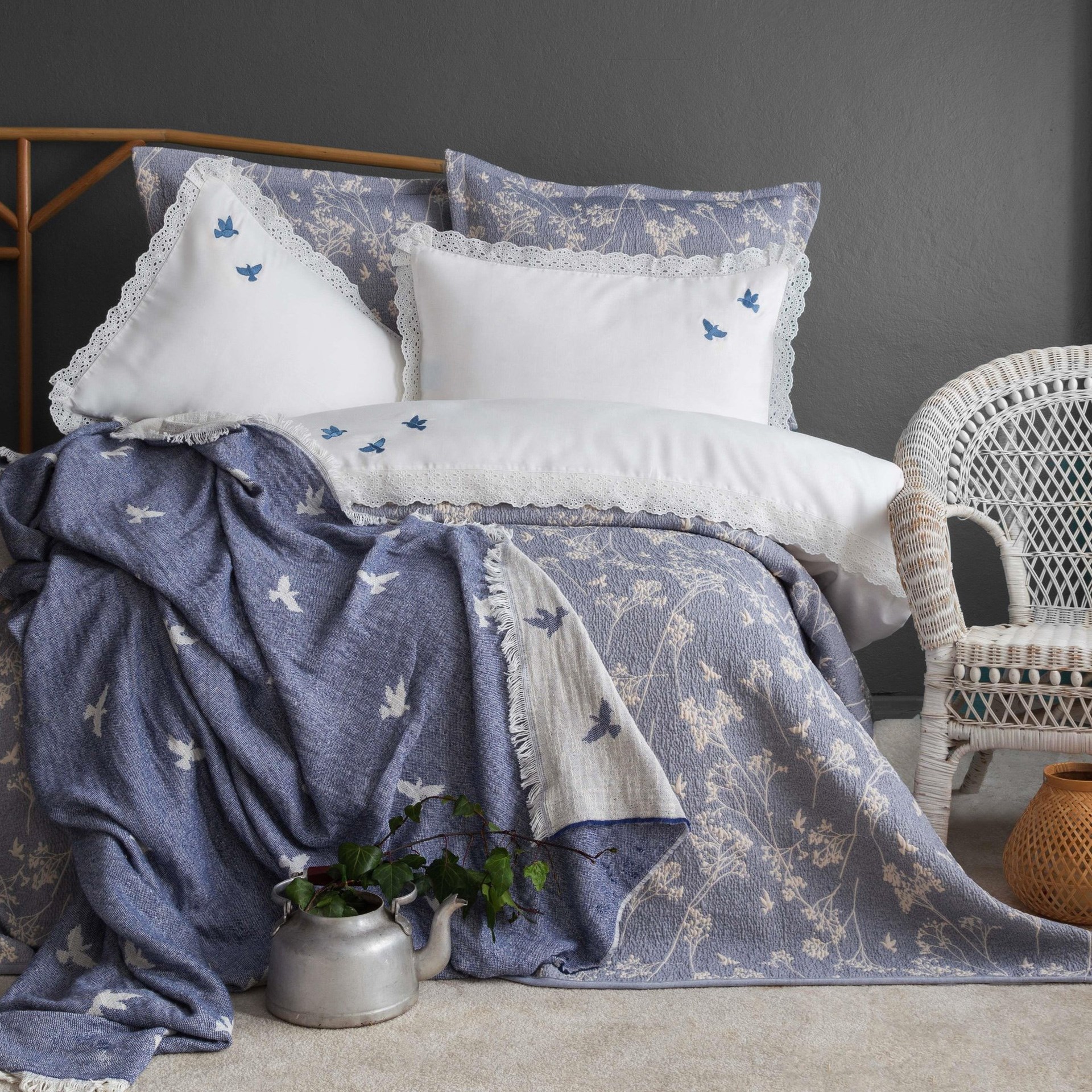 Apricitas Home Albatros İndigo Timeless Nevresim Prime Set