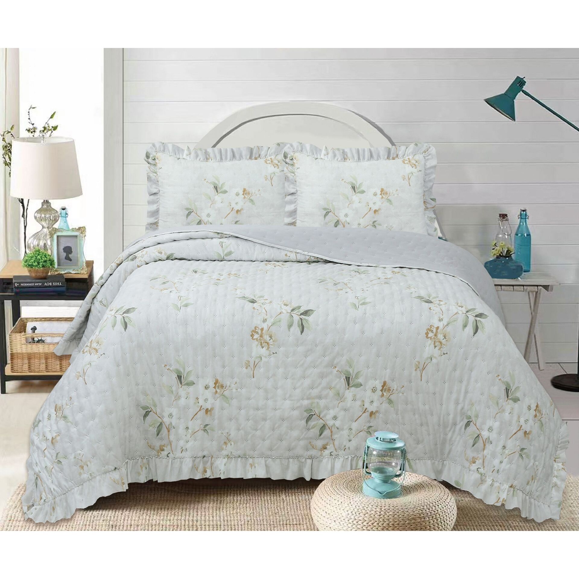 Dainty Home Flowers F010 Çift Kişilik Yatak Örtüsü | EVKUR