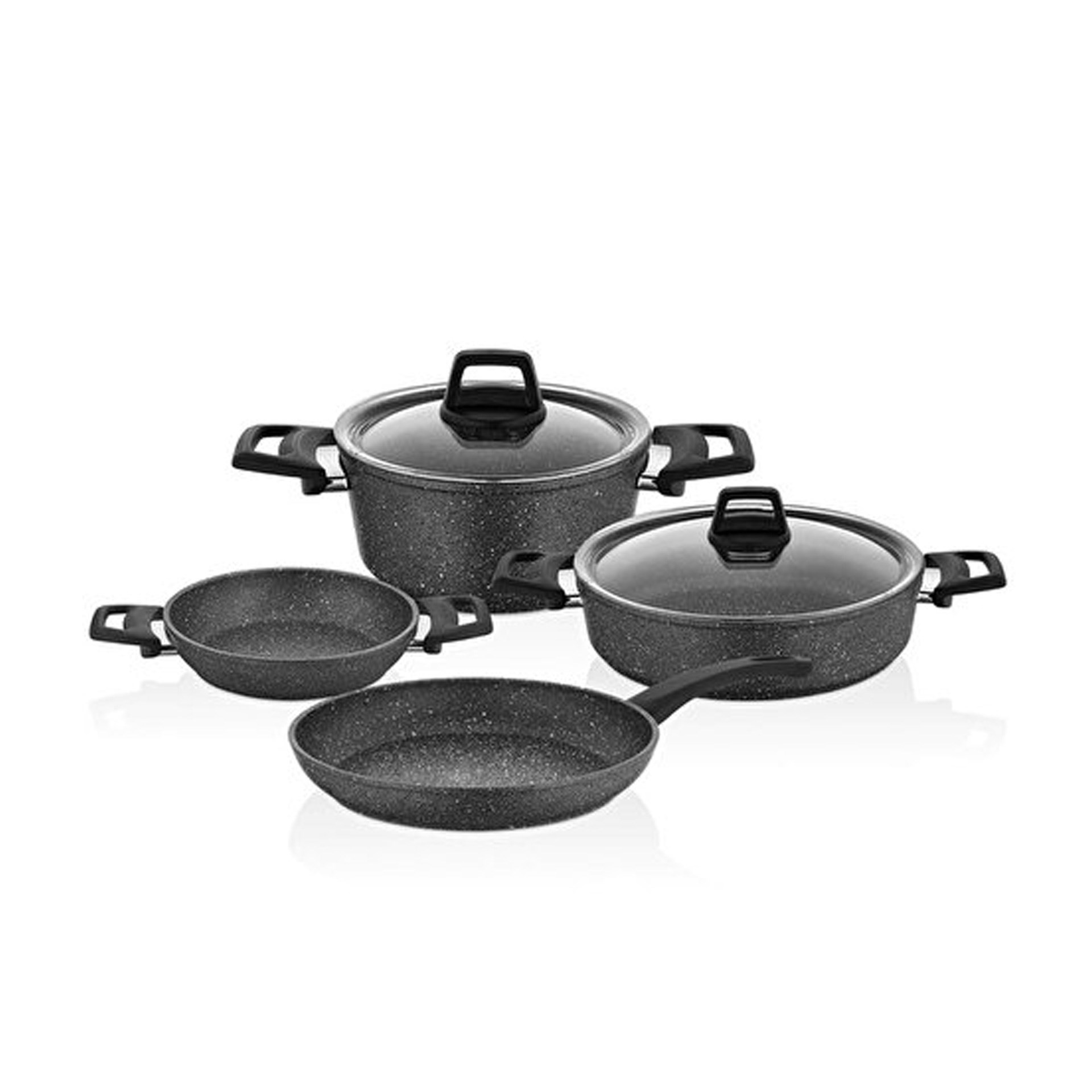 Falez Efes 6 Parça Granit Tencere Seti Antrasit | Evkur