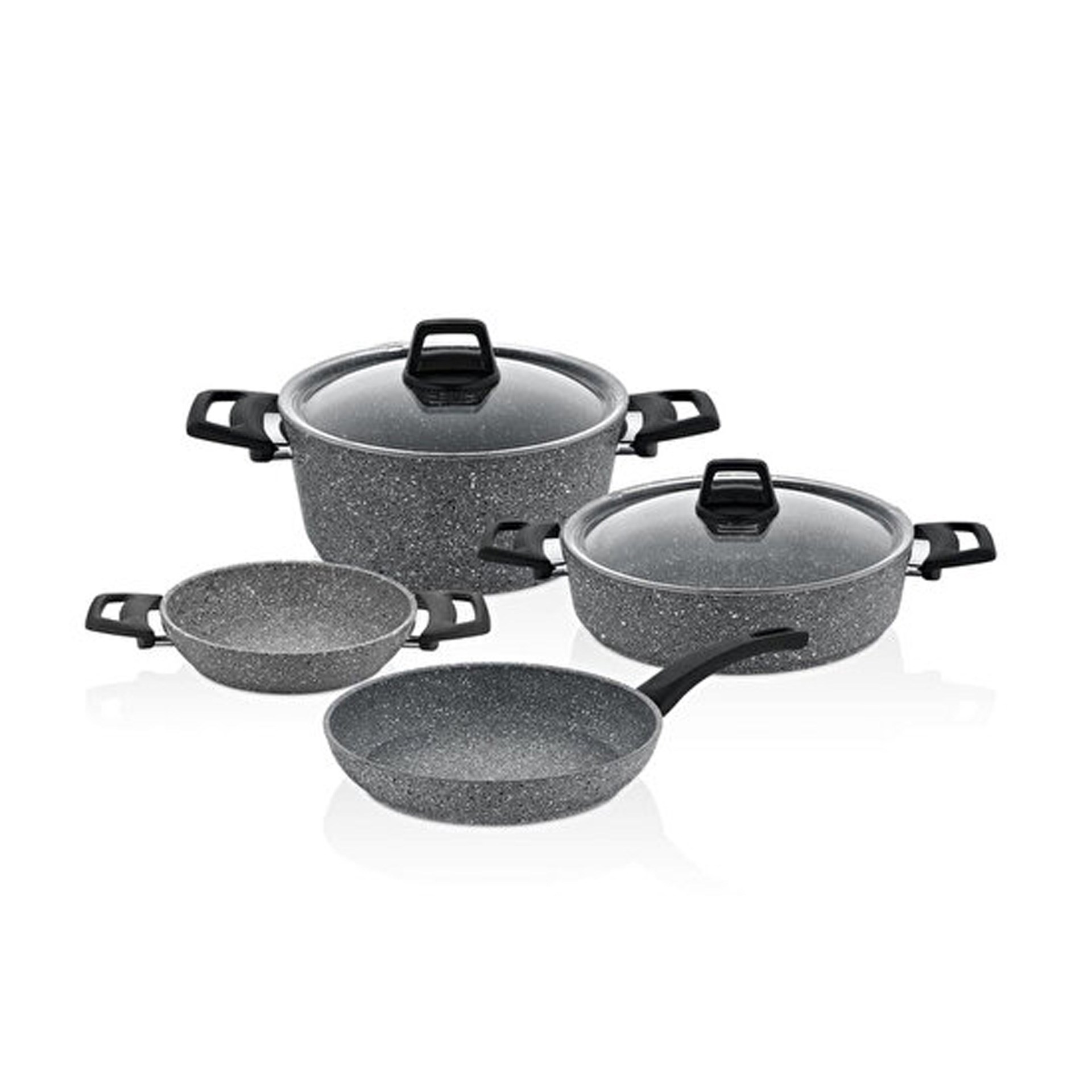 Falez Efes 6 Parça Granit Tencere Seti Gri | Evkur