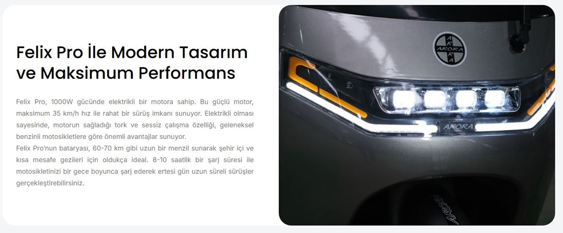 Arora Felix Pro 72V20AH Tricyle Elektrikli Moped | EVKUR
