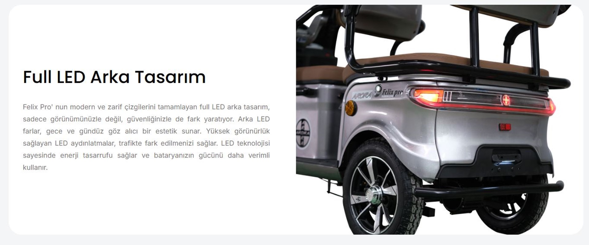 Arora Felix Pro 72V20AH Tricyle Elektrikli Moped | EVKUR