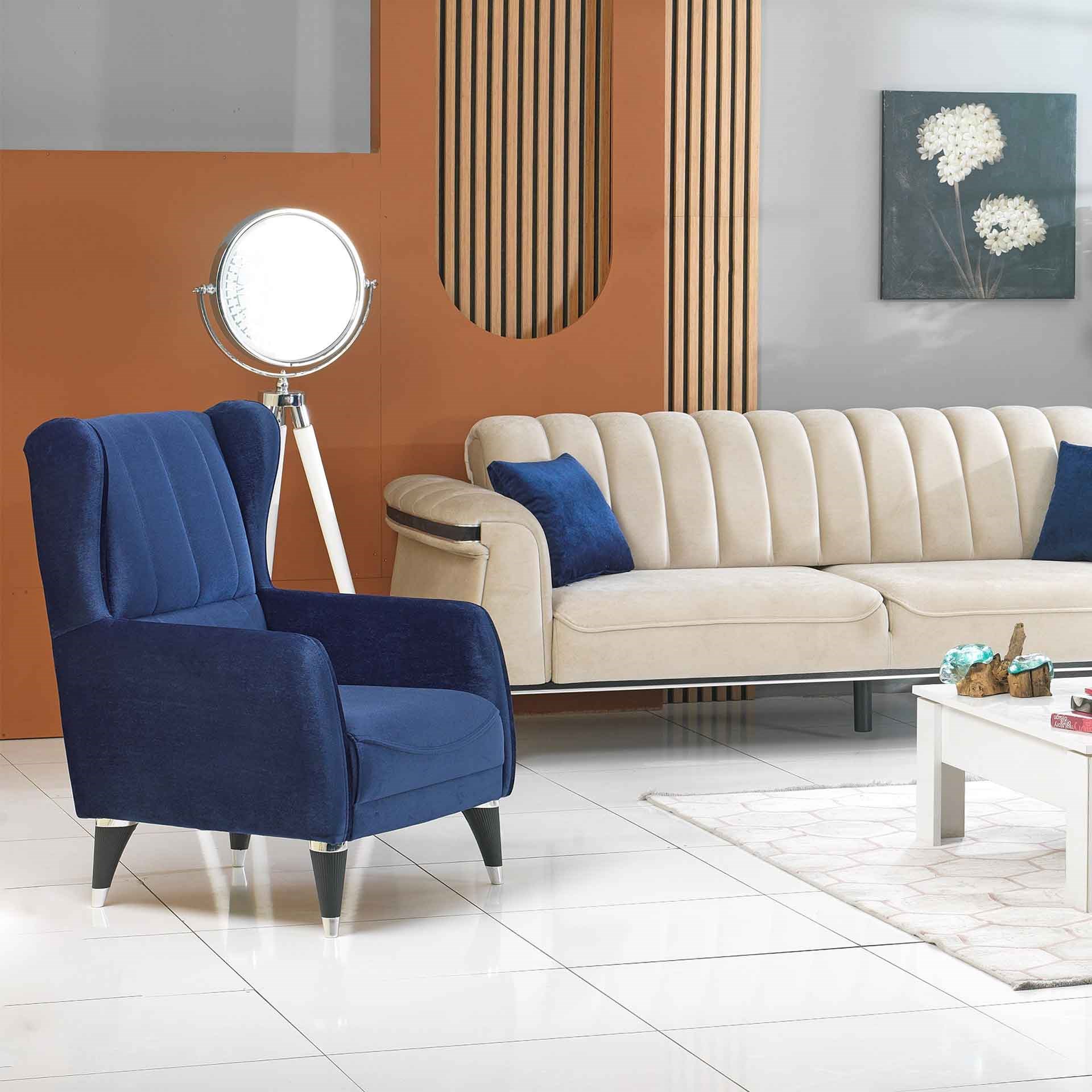 Akasya Kuvars Berjer Lacivert | EVKUR