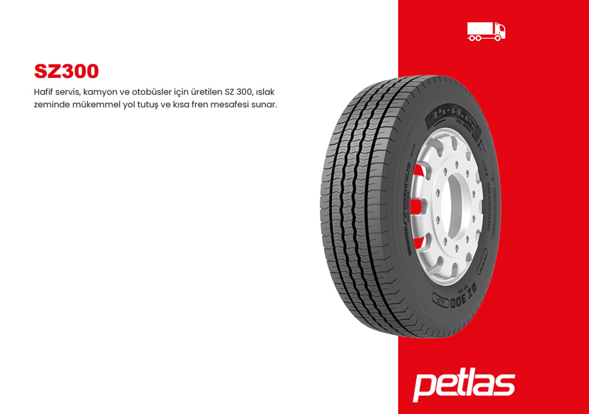 Petlas 225/75 R17.5 TL 129/127M Kamyon Düz Tip Lastik| Evkur